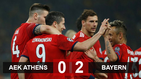 AEK Athens 0-2 Bayern: Ghi 2 bàn trong 3 phút, Hùm xám vẫn thắng nhọc ...